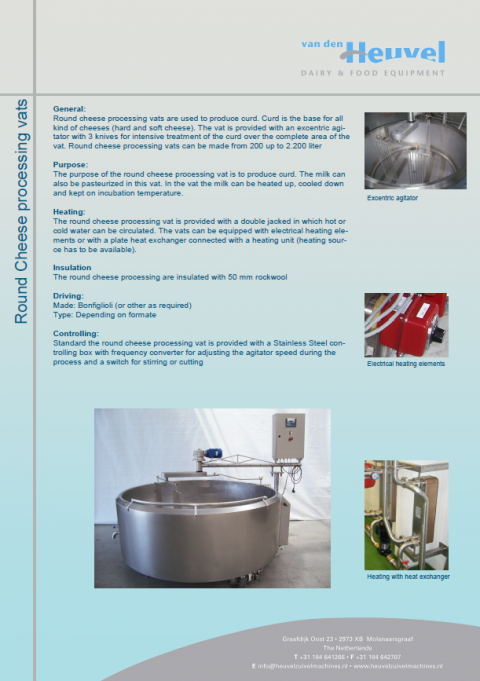 Leaflet Cheese vats